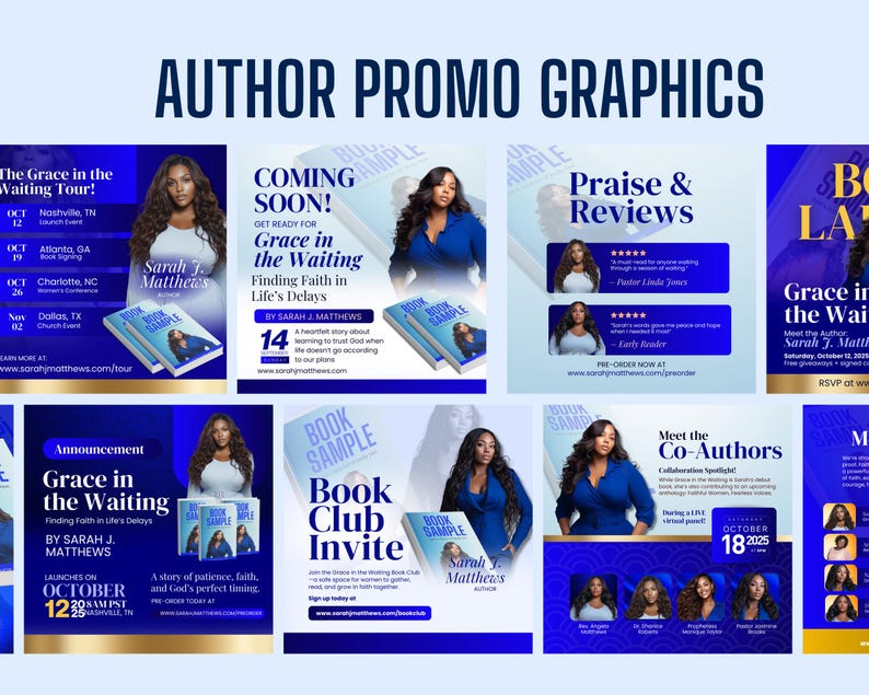 20-in-1 Editable Author Launch Bundle | Customizable Canva Templates ...