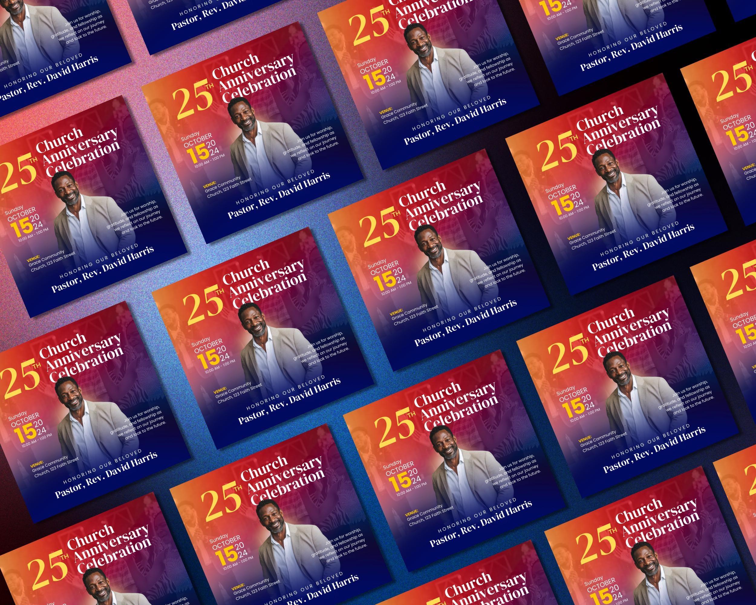 Church Anniversary Flyer Template | Editable Canva Design for Christian ...