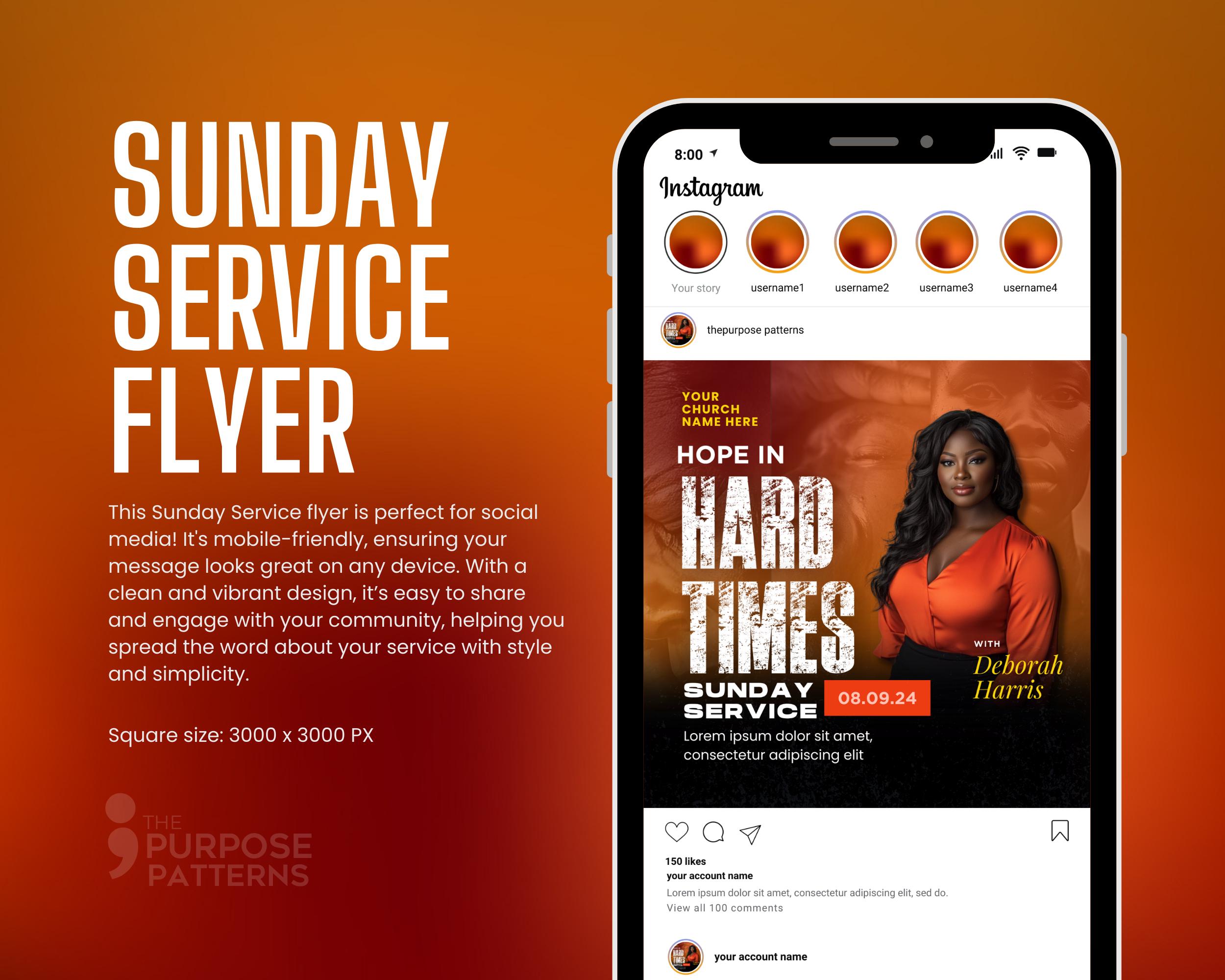 Church Flyer, DIY Flyer Template Design Fellowship Service Flyer ...