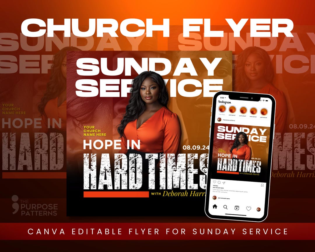 Service Sermon Flyer, DIY Flyer Template Design | Fellowship Service ...