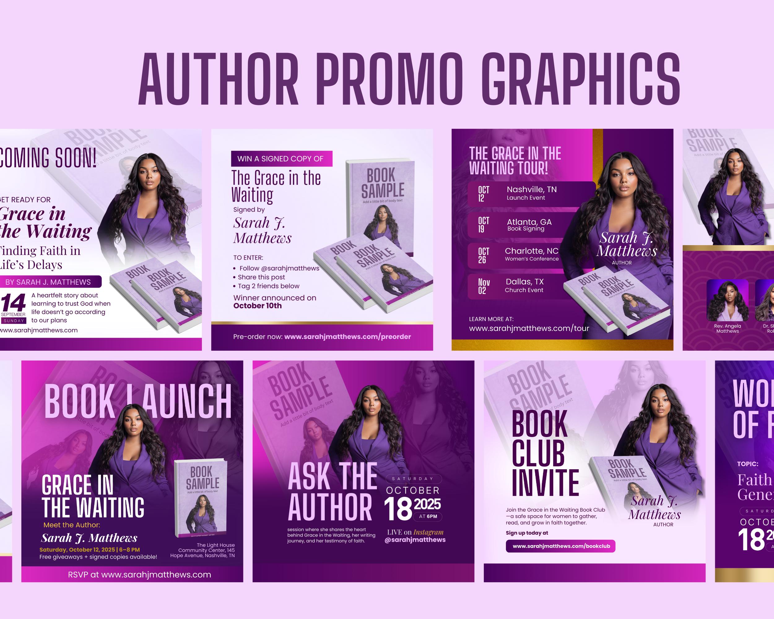 20-in-1 Editable Author Launch Bundle | Customizable Canva Templates ...