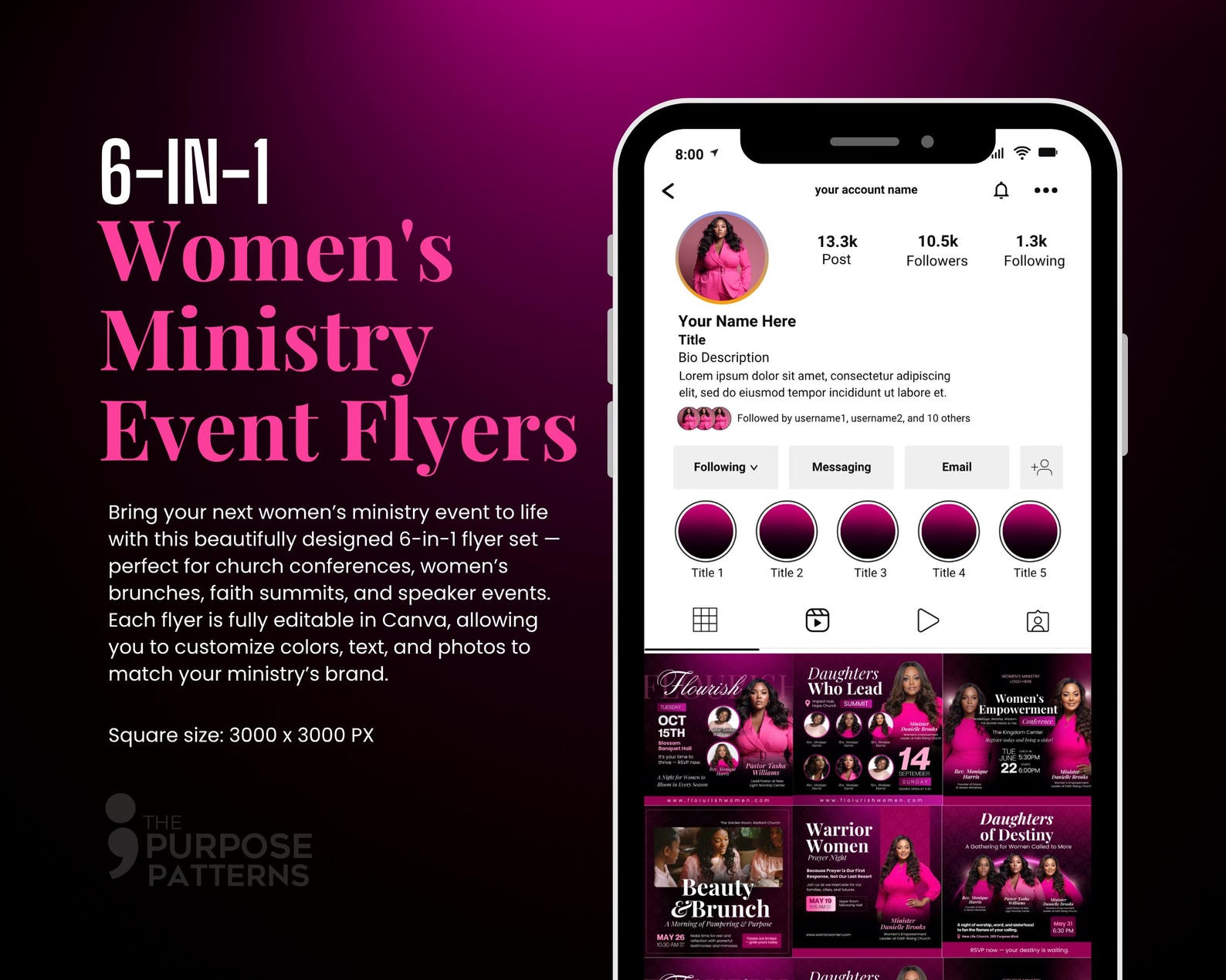 Women's Ministry Event Flyer Templates: Church Brunch, Conference ...