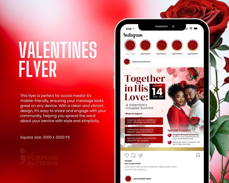 Couples Retreat Valentine’s Flyer Template | God-centered Marriage ...