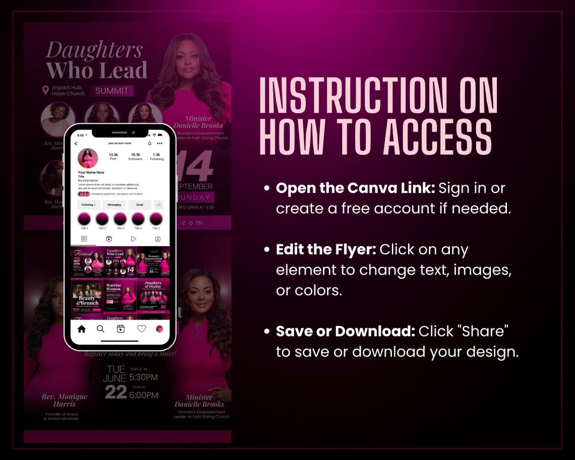 Women's Ministry Event Flyer Templates: Church Brunch, Conference ...