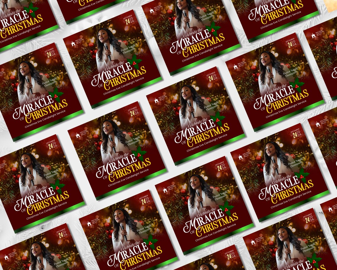Christmas Service Flyer Template | Editable Church Event Flyer ...