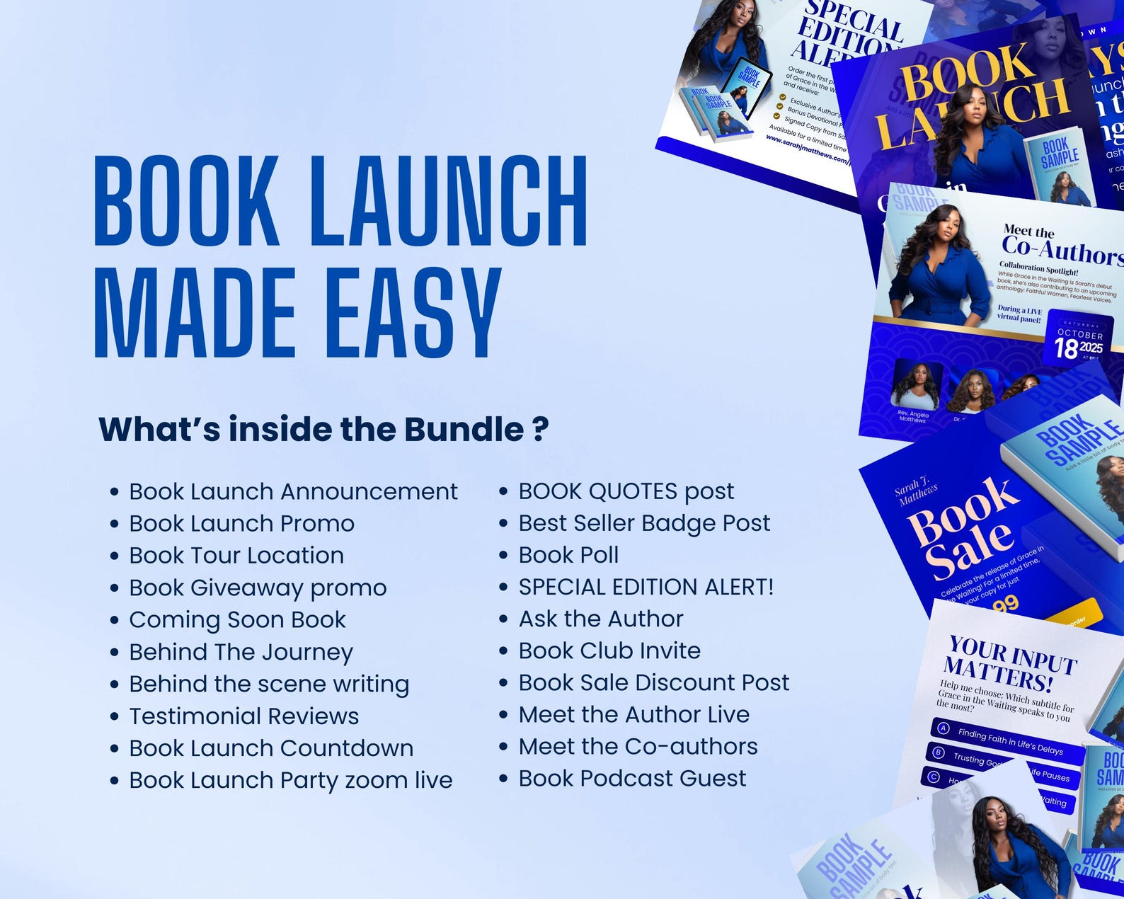 20-in-1 Editable Author Launch Bundle | Customizable Canva Templates ...
