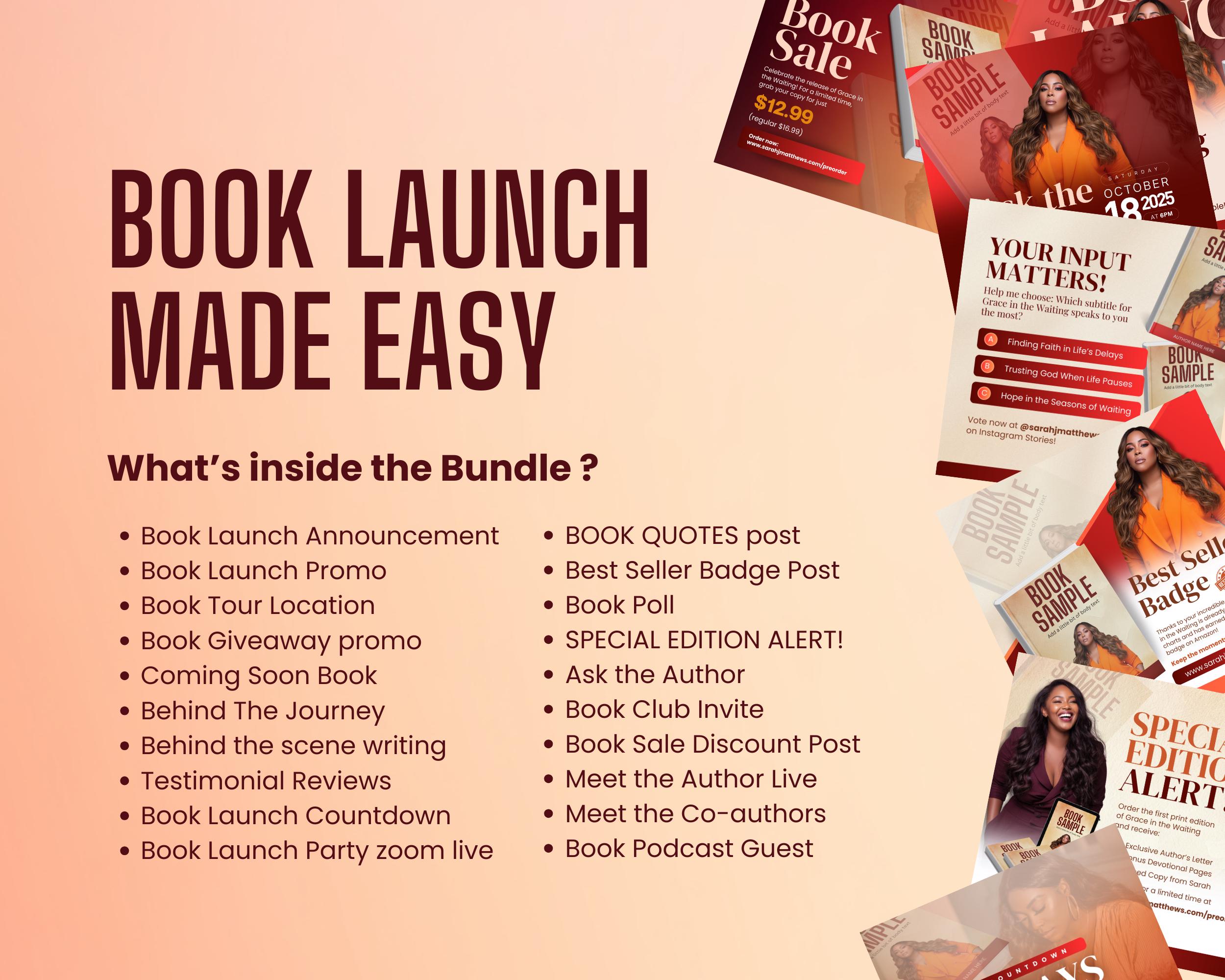 20-in-1 Editable Author Launch Bundle | Customizable Canva Templates ...
