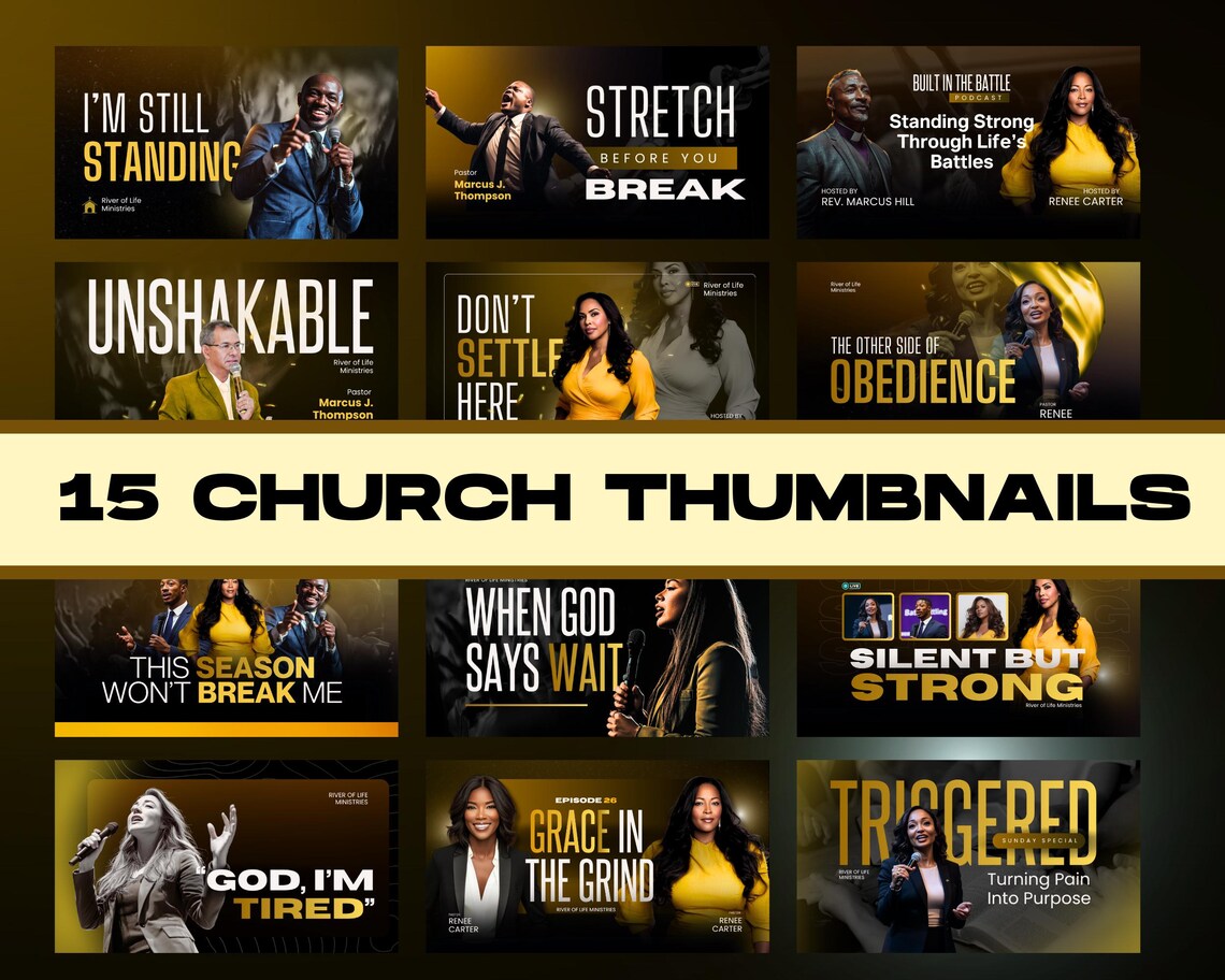 15-in-1 Youtube Thumbnail Template Pack for Churches | Solo Sermons ...
