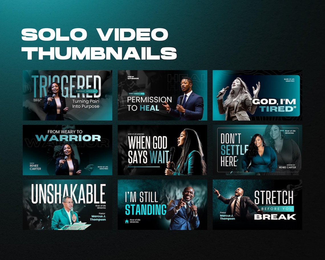 15-in-1 Youtube Thumbnail Template Pack for Churches | Solo Sermons ...
