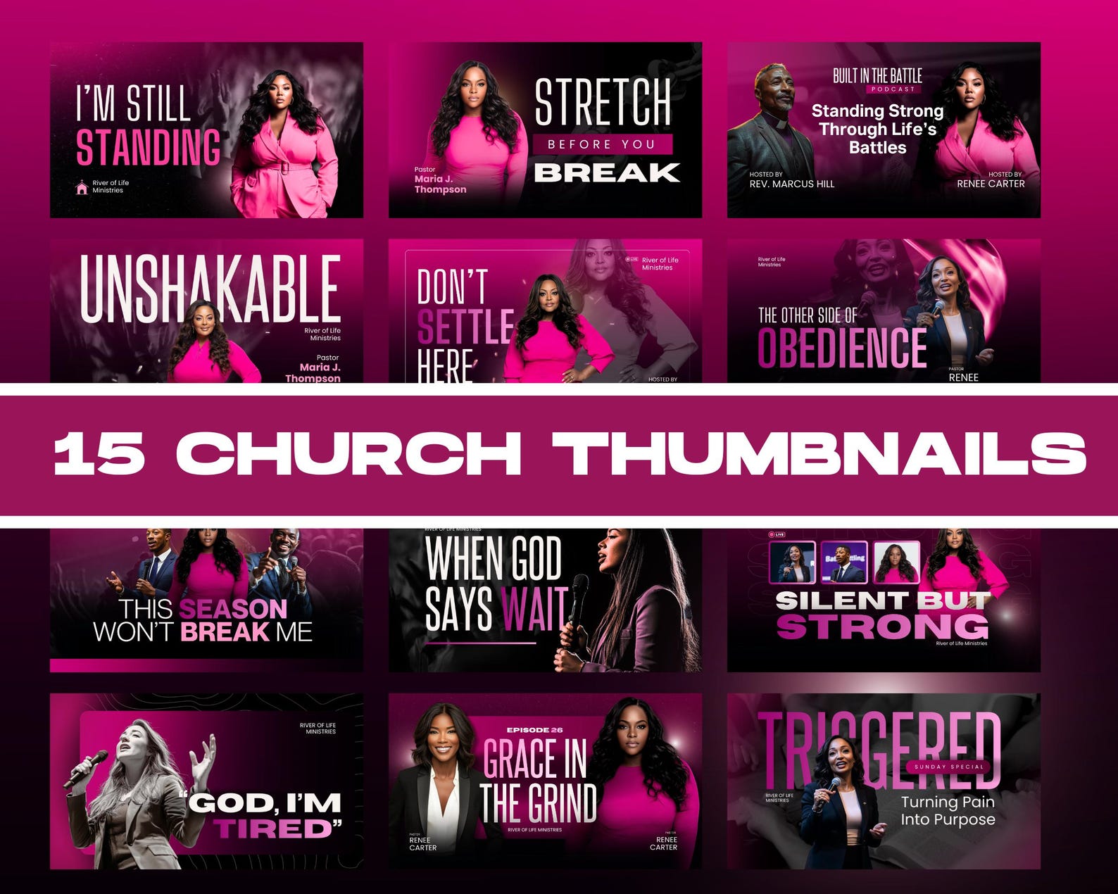 15-in-1 Youtube Thumbnail Template Pack for Churches | Solo Sermons ...