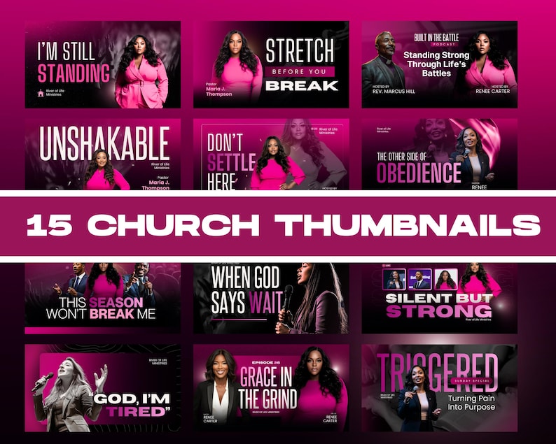 15-in-1 Youtube Thumbnail Template Pack for Churches | Solo Sermons ...