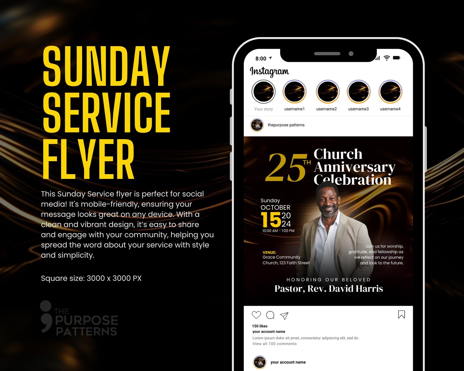 Church Anniversary Flyer Template | Editable Canva Design for Christian ...