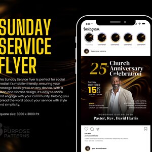 Church Anniversary Flyer Template | Editable Canva Design for Christian ...