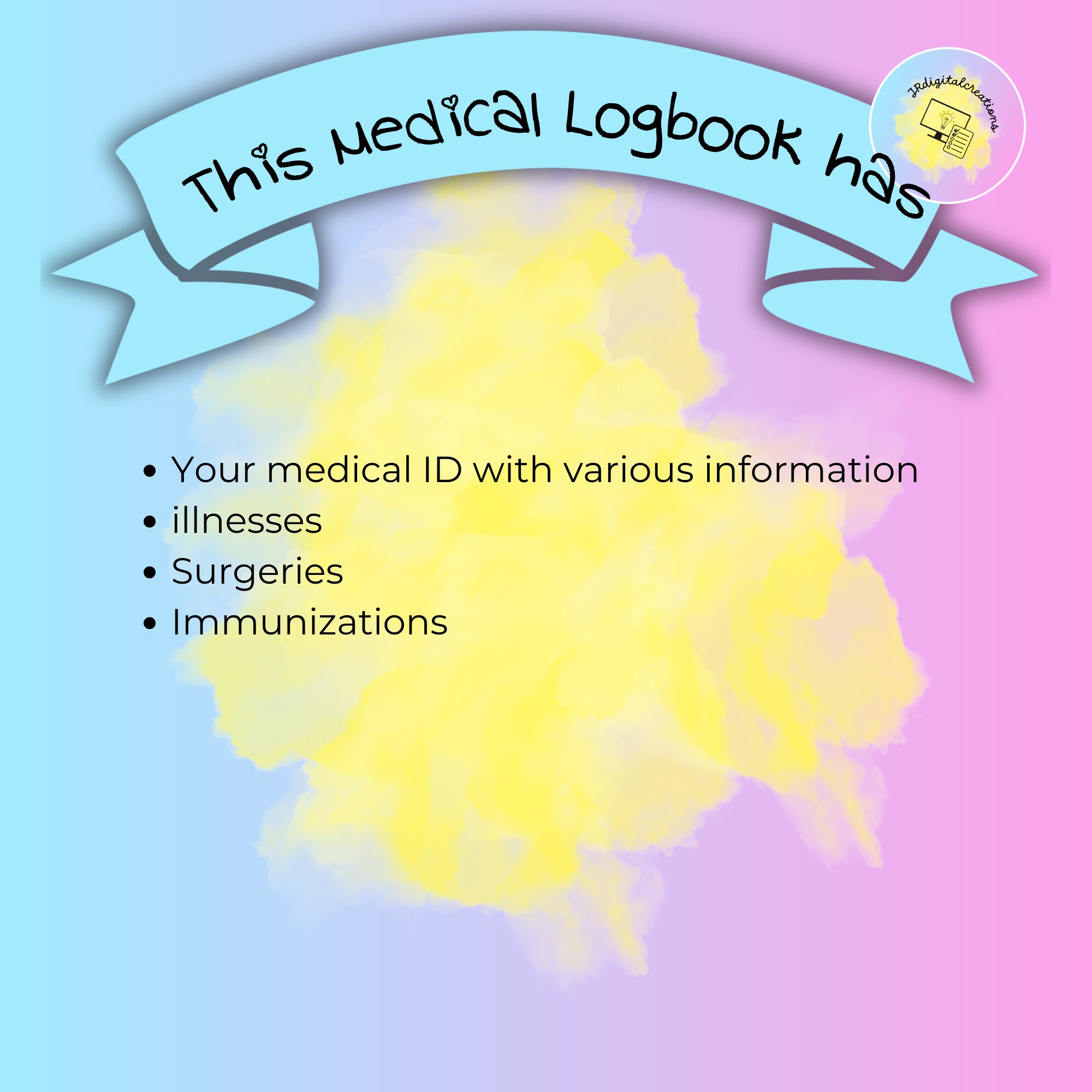 Printable Colorful Medical Logbook Digital A4 A5 Healthcare Tracker ...