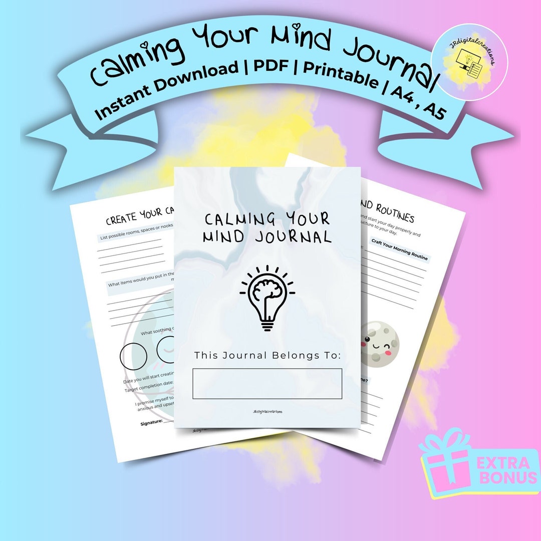 Printable Calming Your Mind Journal Digital Relax Corner Planner ...