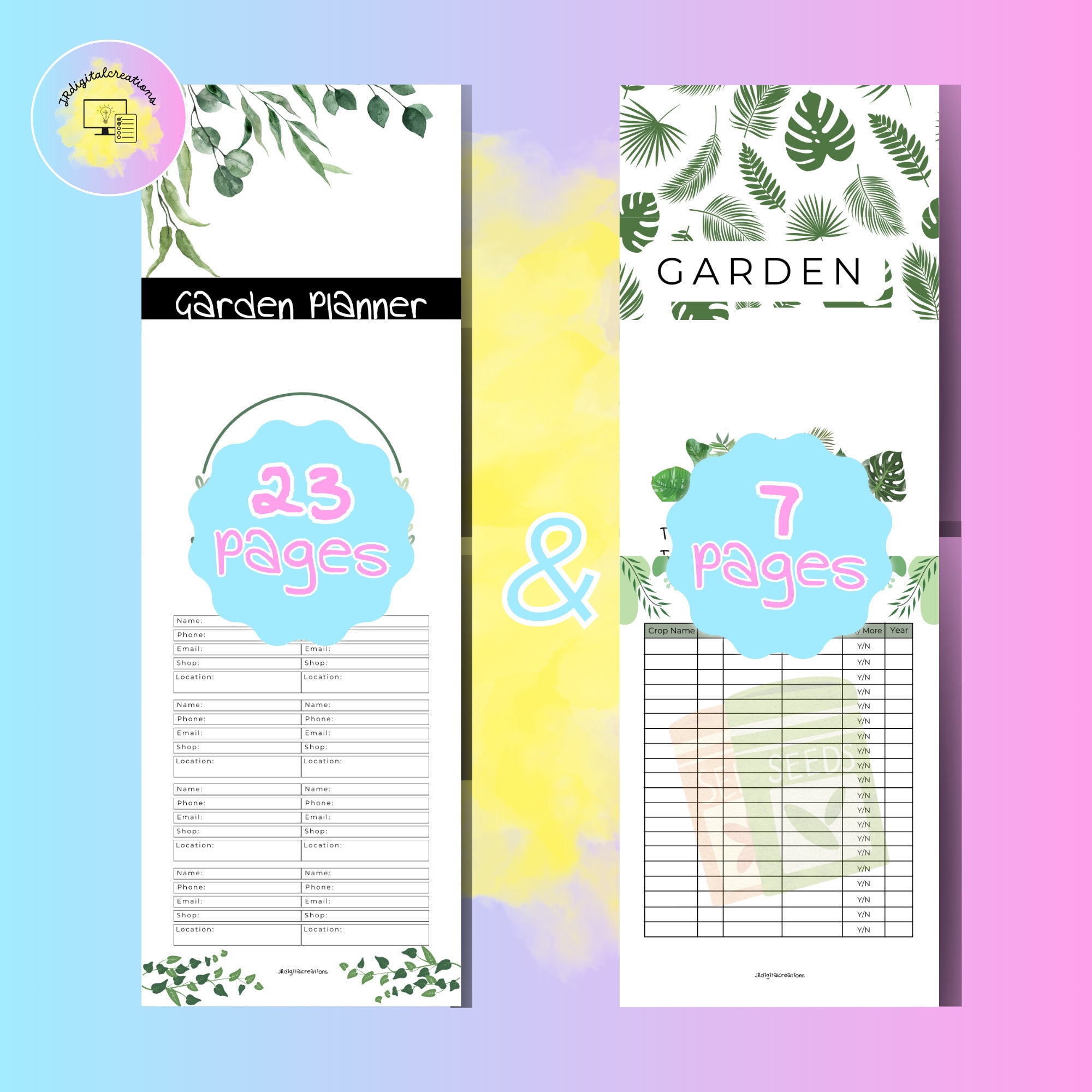 Printable Garden Layout Planner Authentic Flowers Bundle Journal ...