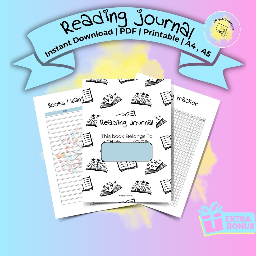 Printable Reading Creative Journal Inspiring Digital Book Planner ...