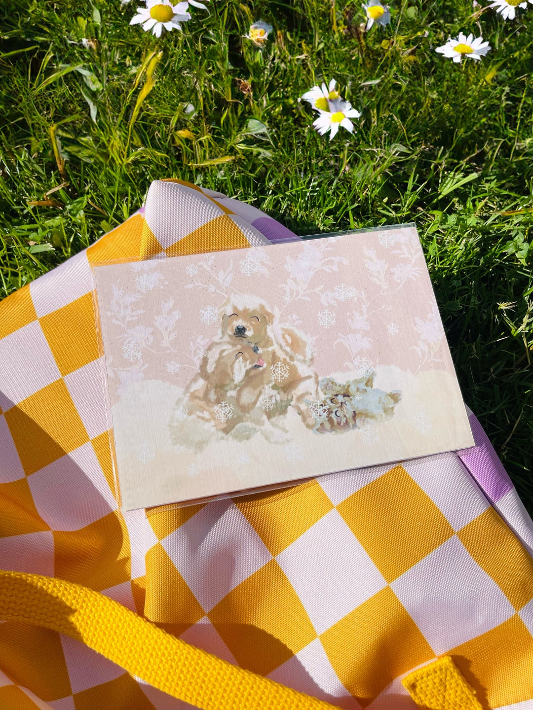 Cute Animals Print Mini Art Print Cute Puppies Print Puppies and Kitty ...