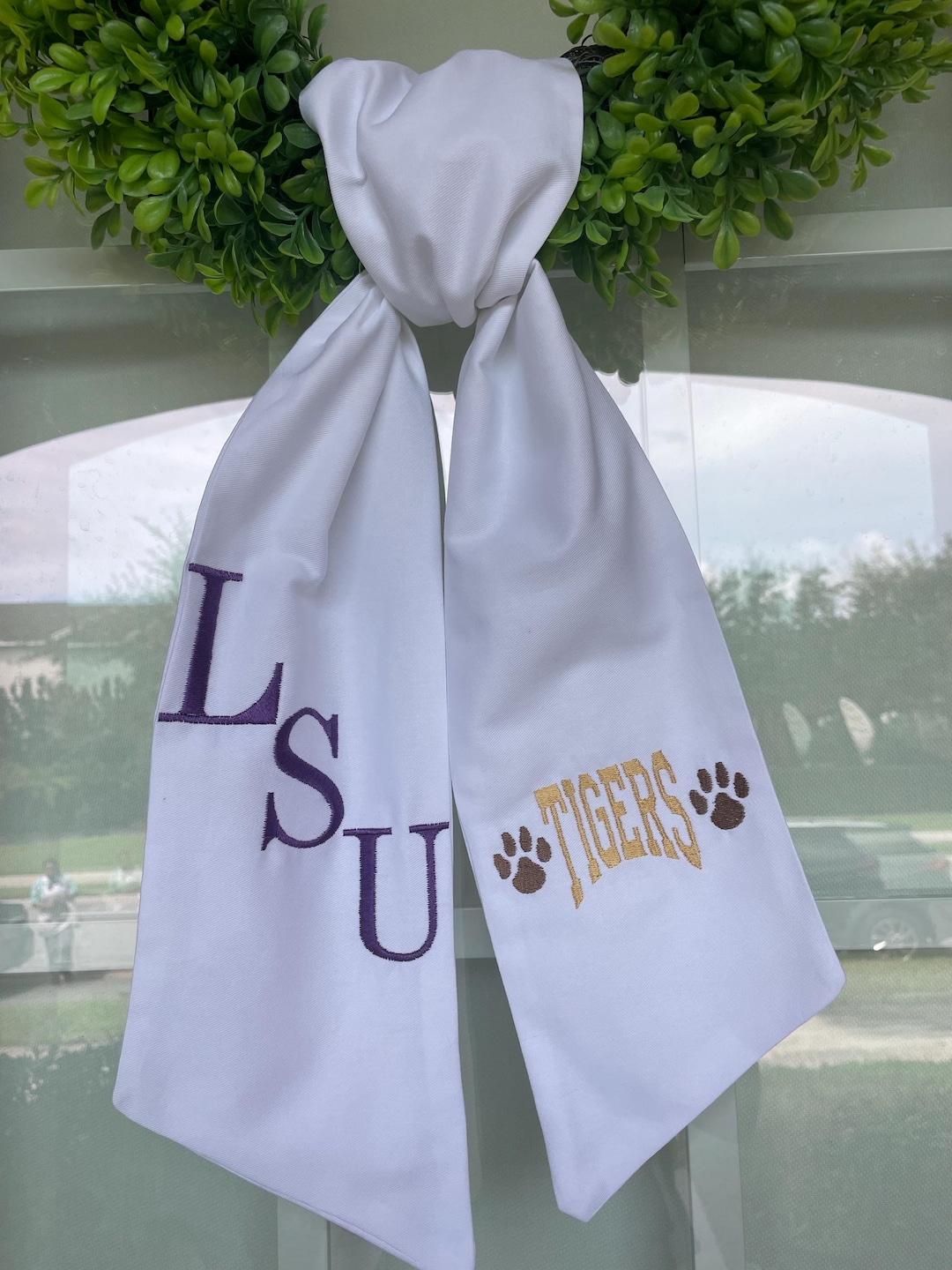 LSU Tigers Wreath Sash. Louisiana State University Wreath Sash. - Etsy