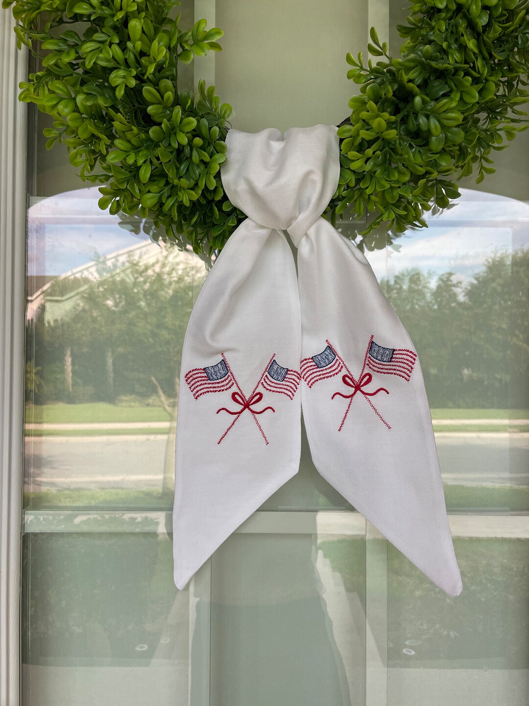 Patriotic Wreath Sash. American Flag Wreath Sash. Memorial Day Wreath ...