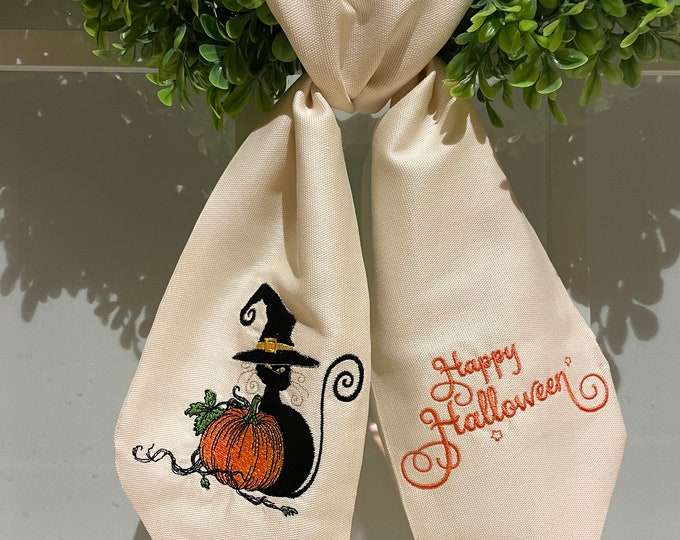 Ghost Dog Halloween Wreath/bow Sash - Decor, Trending, Fall, Decoration ...
