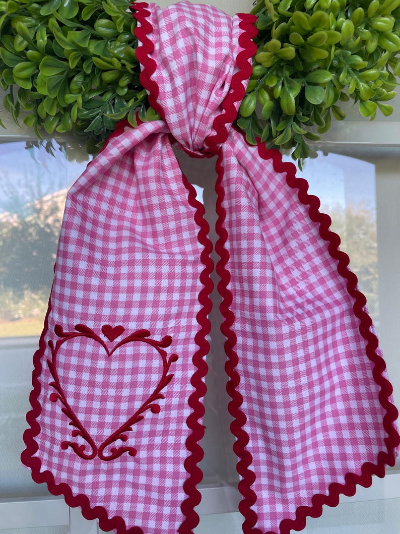Valentines Day Wreath Sash. Heart Wreath Sash. Valentines Day. - Etsy
