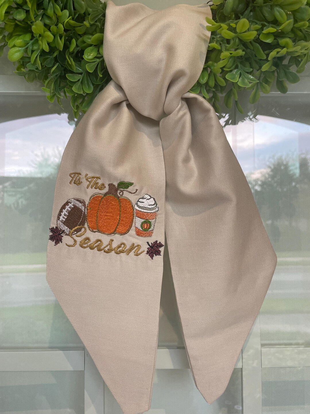 Fall Wreath Sash. Autumn Wreath Sash. Football Season Wreath Sash - Etsy