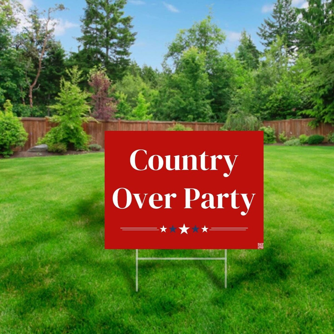 Country Over Party USA Yard Sign 24 X 18 Red 2-sided - Etsy