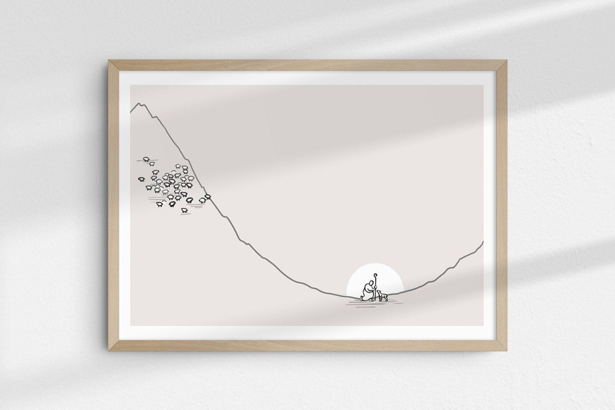 Christian Wall Art, Jesus Leaves the 99 Bible Digital Print Design ...