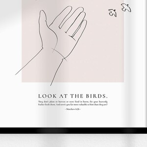 Christian Wall Art Look at the Birds Bible Art Jesus Digital Print ...