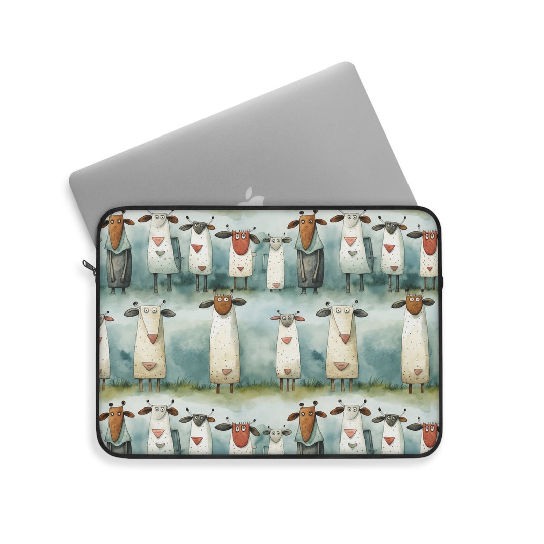 Curious Cows Laptop Sleeve Cover Three Sizes 12, 13 or 15 Watercolor ...