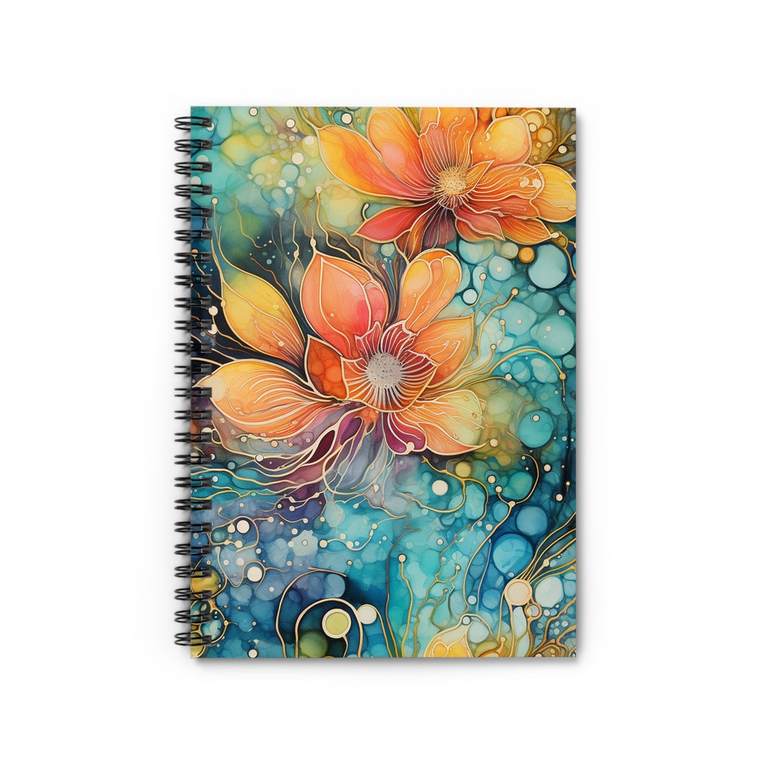 Fanciful Colorful Floral Notebook - Spiral Notebook With Ruled Lines ...