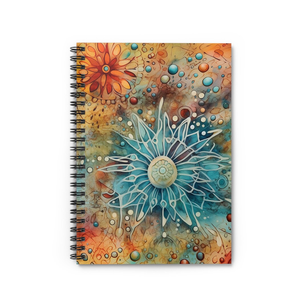 Enchanted Colorful Floral Notebook Spiral Notebook With Ruled Lines ...