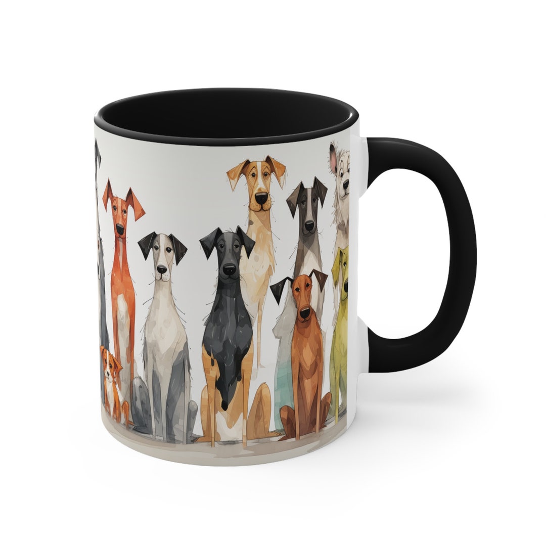 Fun Dogs Coffee Mug Dog Mom Mug Colorful Dogs Mug Dog Mom Gift Dog ...