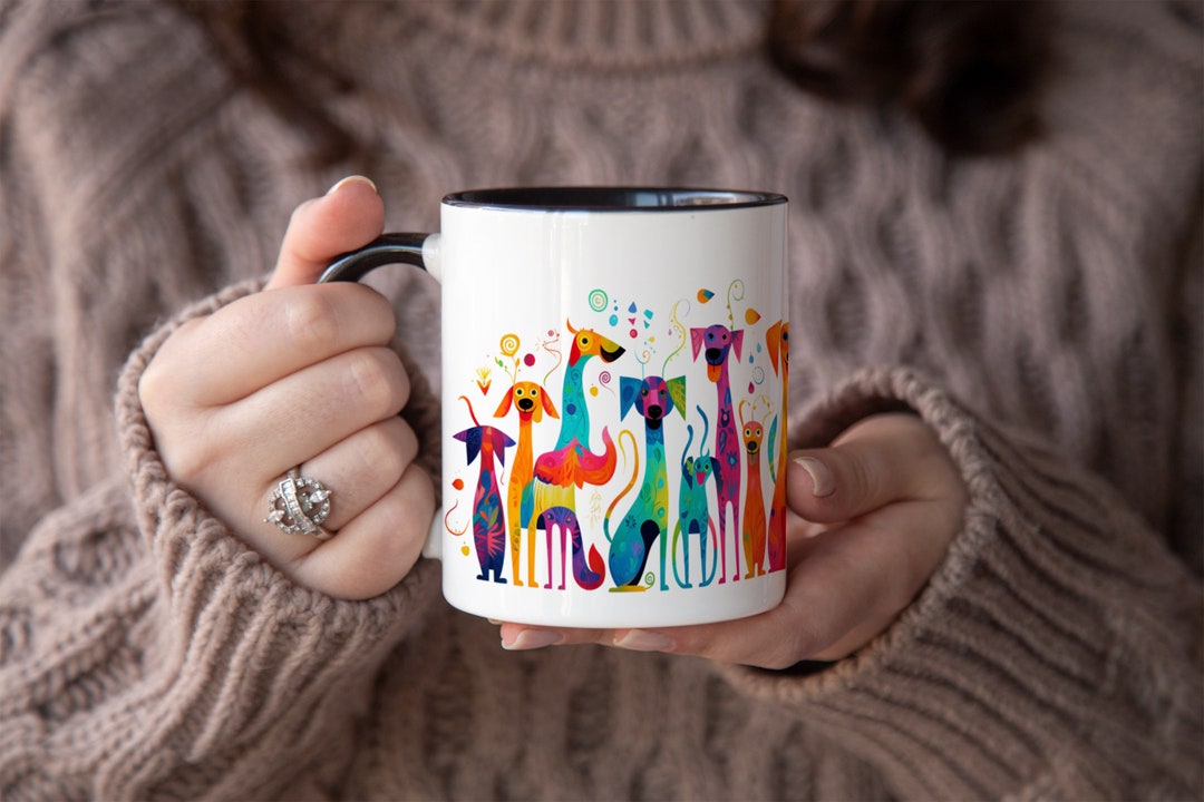 Fun Dogs Coffee Mug Dog Mom Mug Colorful Dogs Nature Mug Dog Mom Gift ...