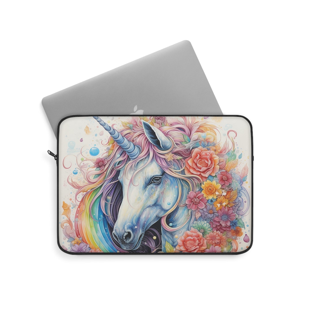 Rainbow Unicorn Laptop Sleeve Cover Three Sizes 12, 13 or 15 Anytime ...