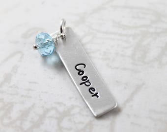 Custom Silver Small Name Charm - Etsy