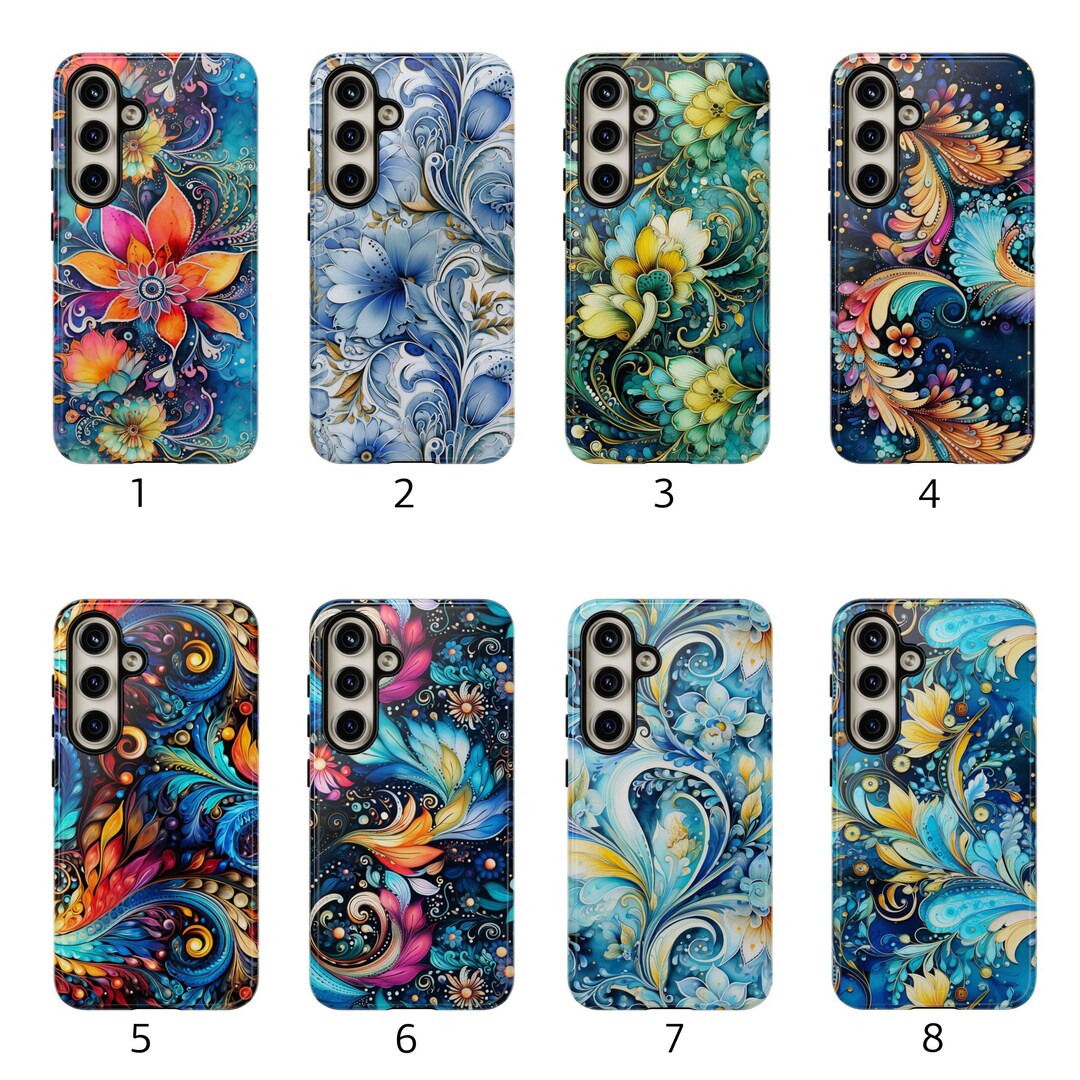 Paisley Floral Phone Cover - Samsung Galaxy, UV Protected Tough Case ...