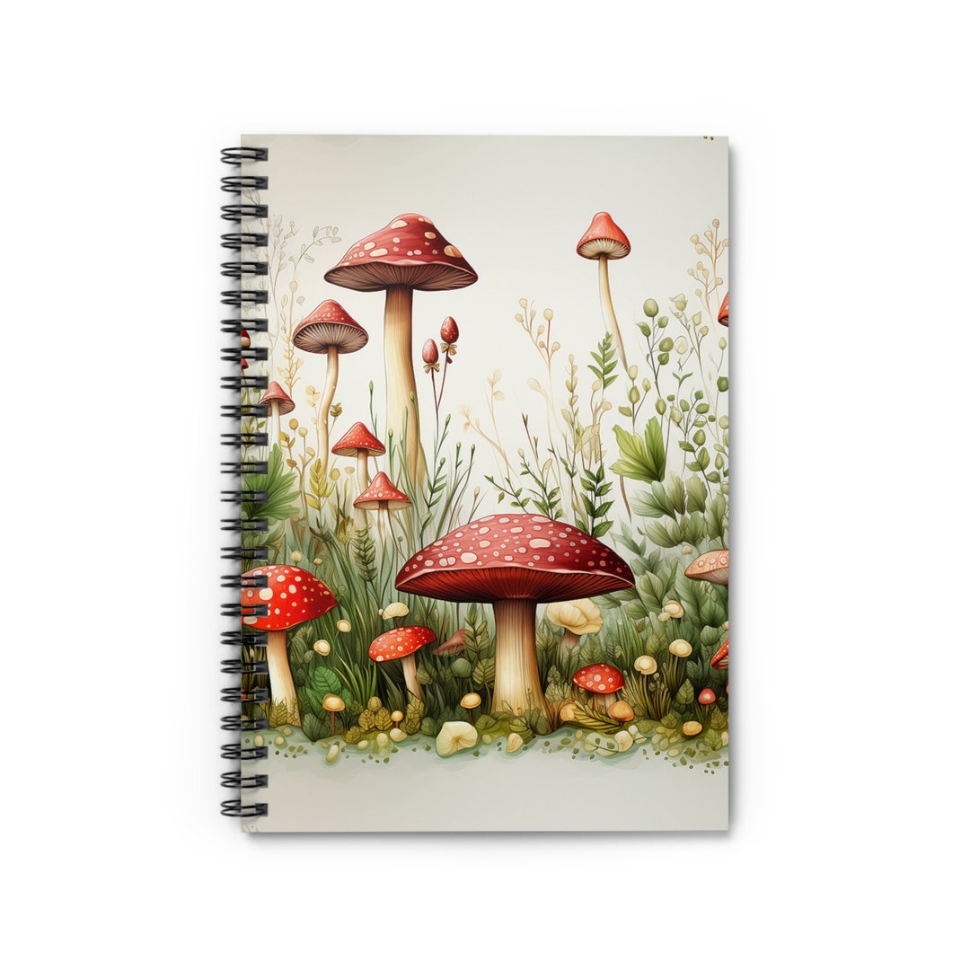 Fantastical Mushrooms Notebook Spiral Notebook With Ruled Lines, 6x8 ...