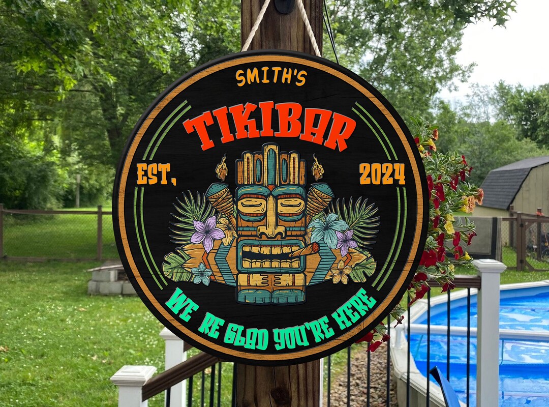 Tiki Bar Sign, Custom Sign, Tropical Wall Decor, Beach Bar Decor, Tiki ...