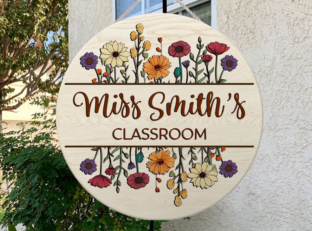 Personalized Teacher Door Sign, Classroom Door Sign, Custom Teacher ...