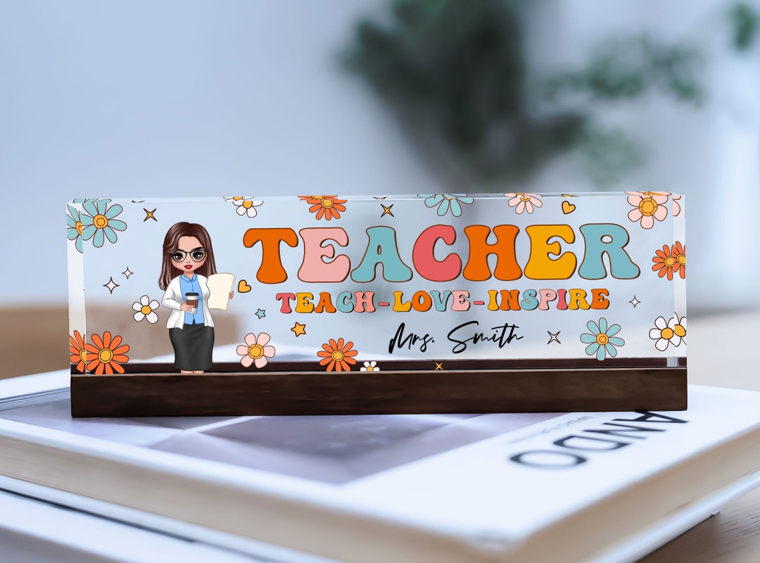 Personalized Teacher Desk Name Plate, Teacher Appreciation Gift ...