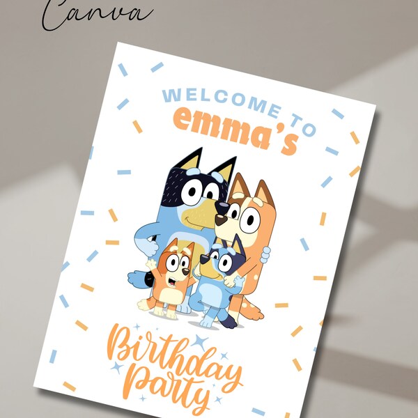 Bluey Party Table Sign - Etsy
