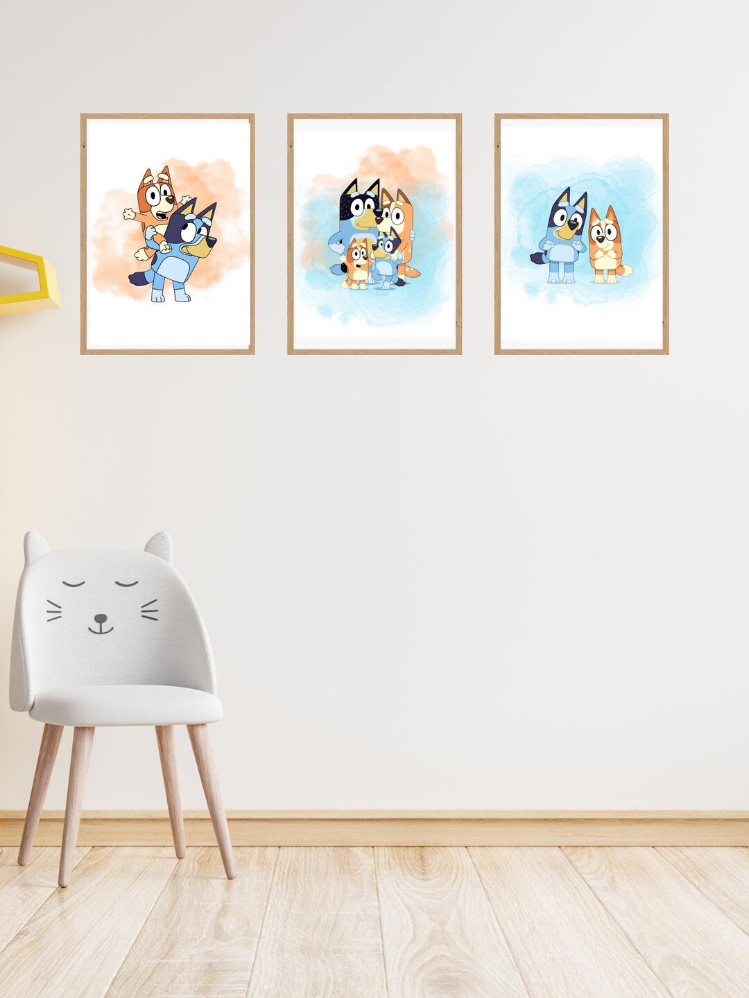 Set of 3 Bluey-themed Wall Art Kid's Room Wall Art Playroom Wall Art - Etsy