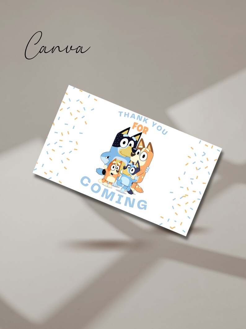 Bluey Birthday Party Thank You for Coming Tags Editable Template - Etsy ...