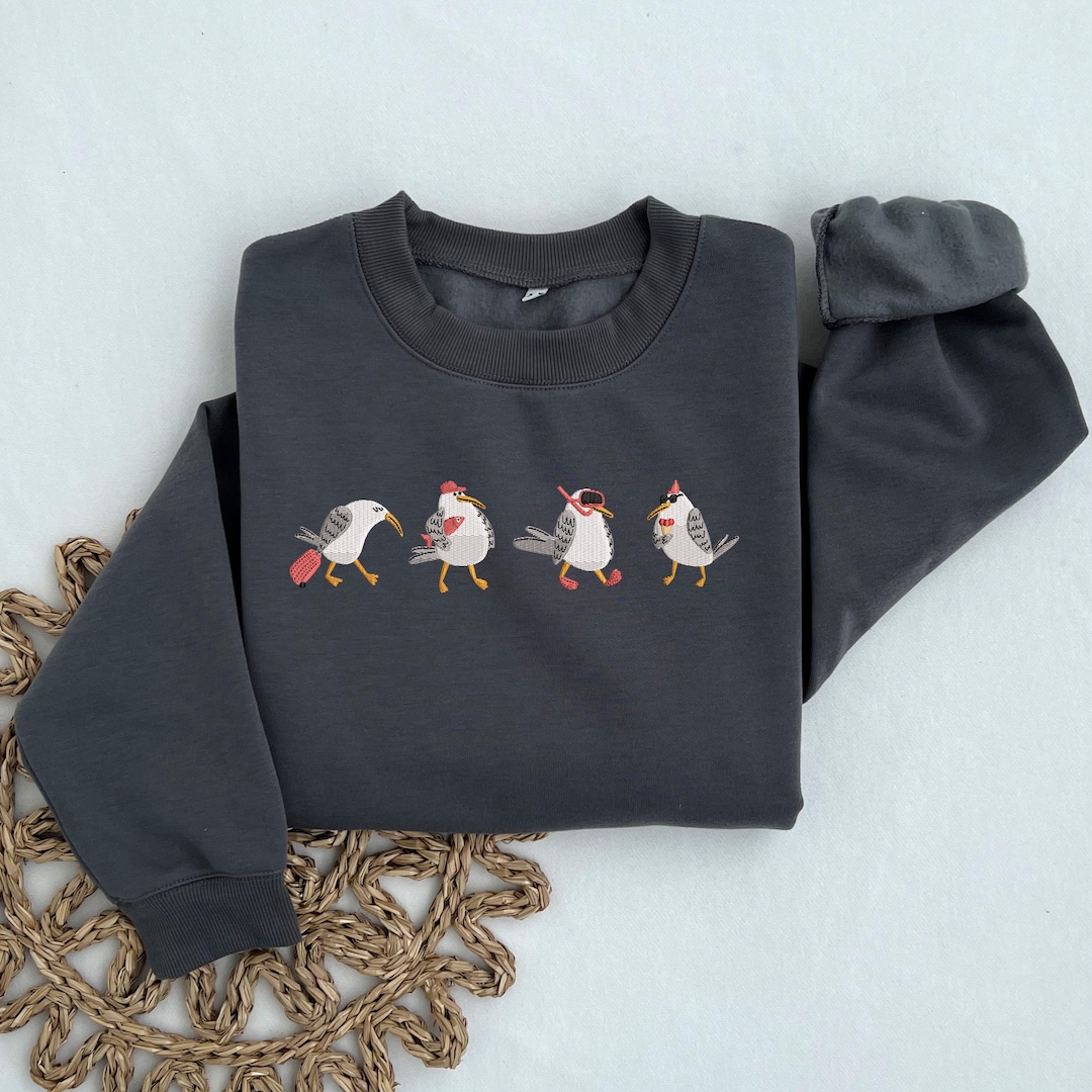 Seagull Embroidered Sweatshirt, Seagull Sweatshirt, Seagull, Seagulls ...