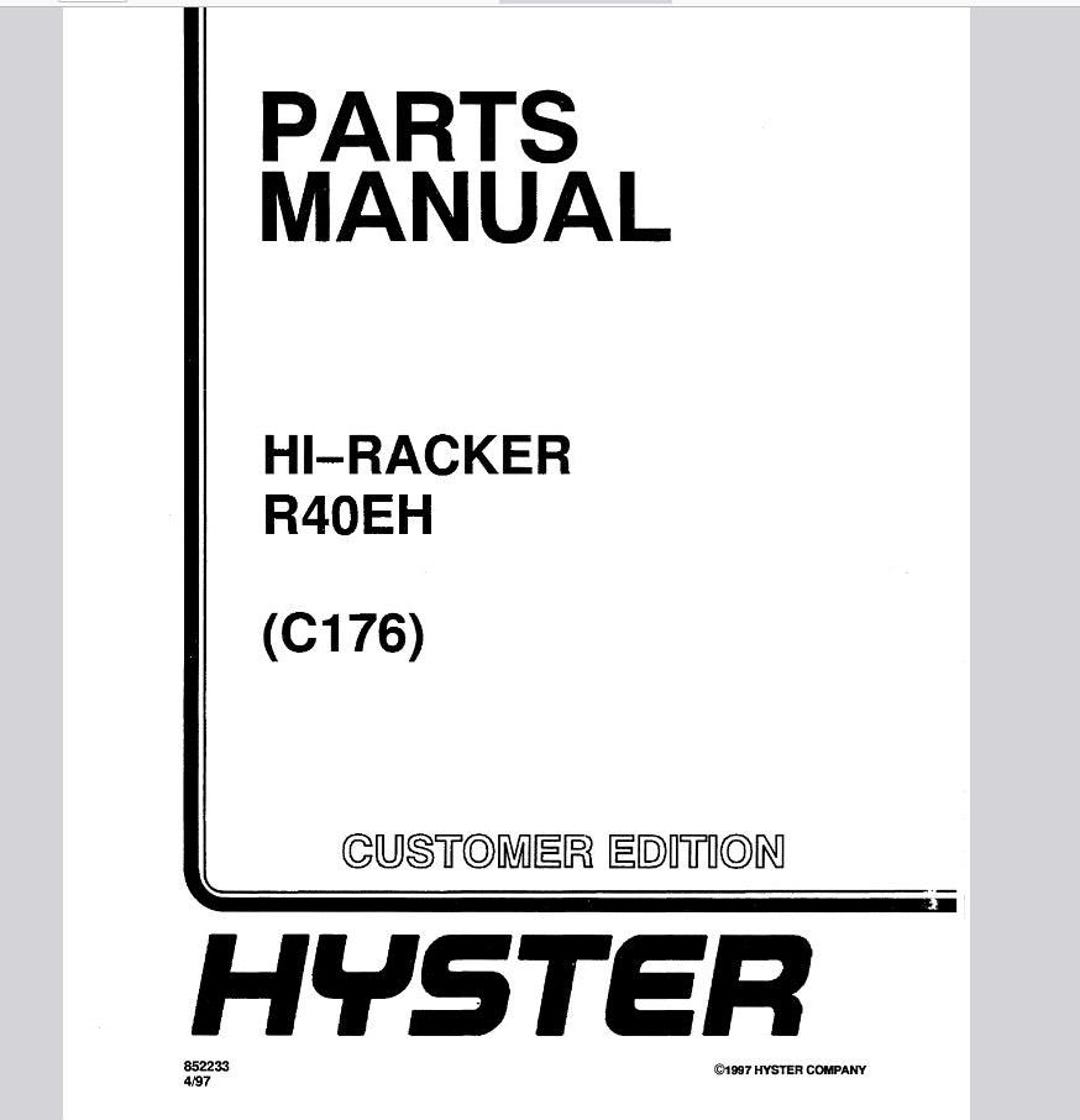 Hyster R40EH C176 Hi-racker Forklift Parts Catalog Manual Instant ...