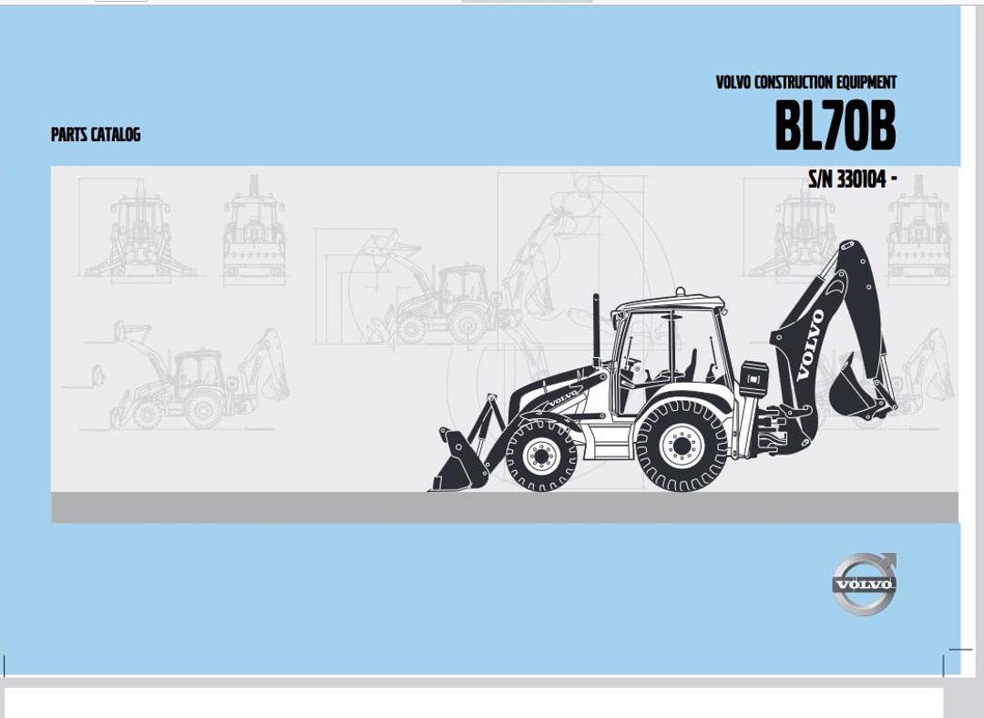 Volvo BL70B Backhoe Loader Parts Catalog Manual Instant Download PDF - Etsy