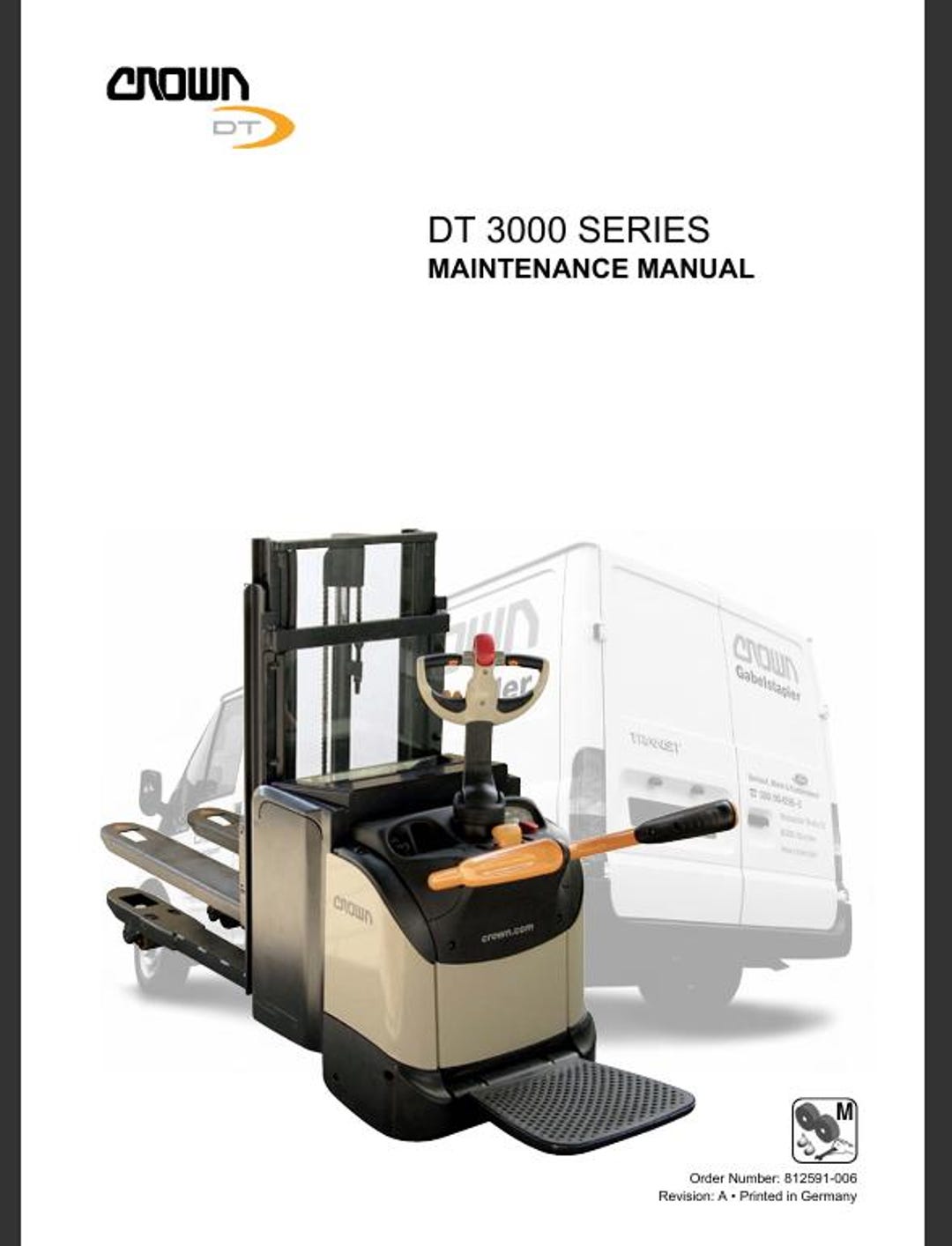 Crown DT3000 Series DT3040-MW DT3040-MF DT3040-EF Pallet Jack Forklift ...