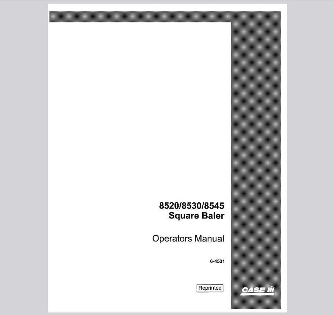 Case 8520 8530 8545 Square Balers OPERATORS MANUAL Pdf Download - Etsy